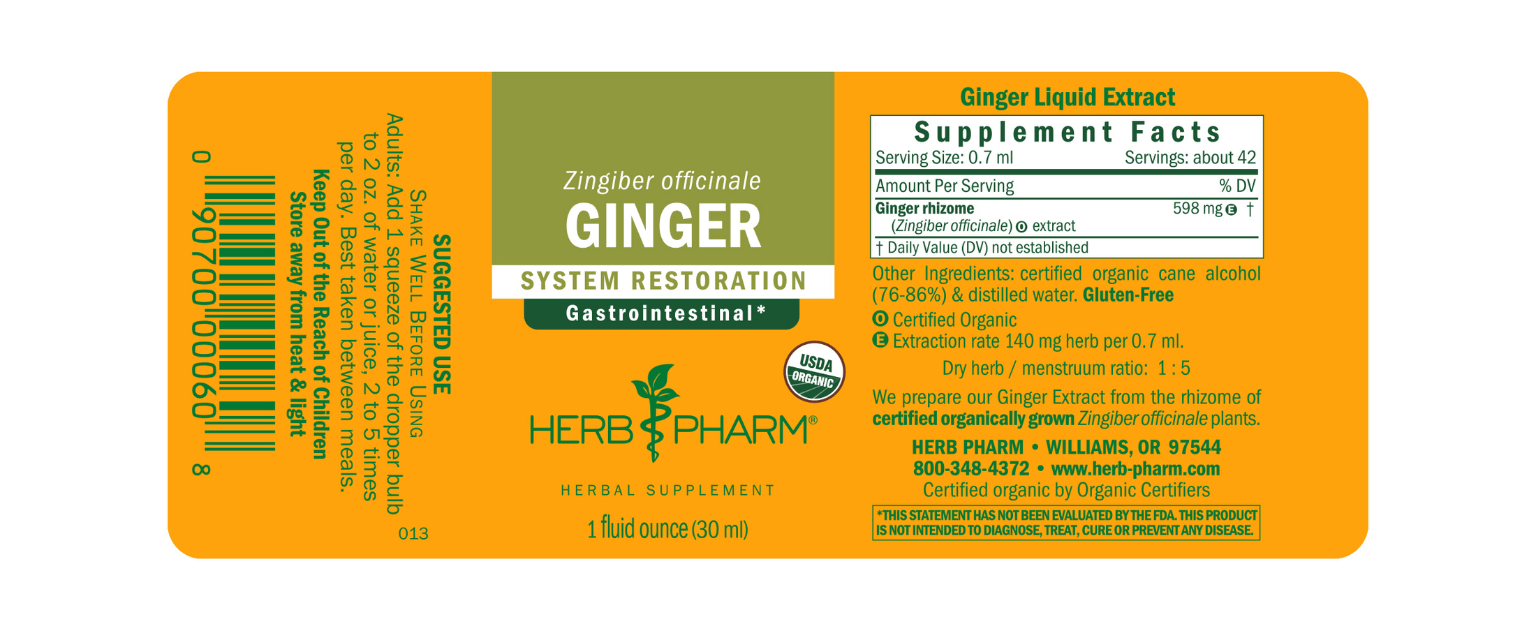 Ginger Liquid Herbal Extract | Herb Pharm