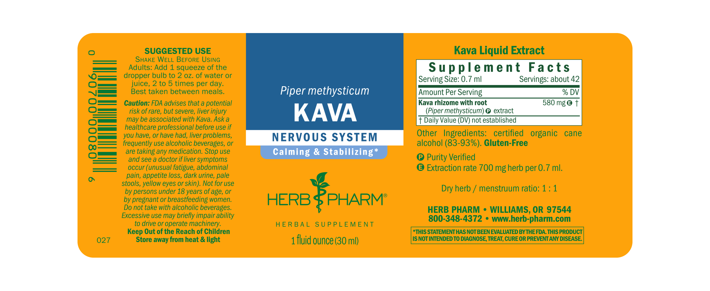Kava Liquid Herbal Extract | Herb Pharm