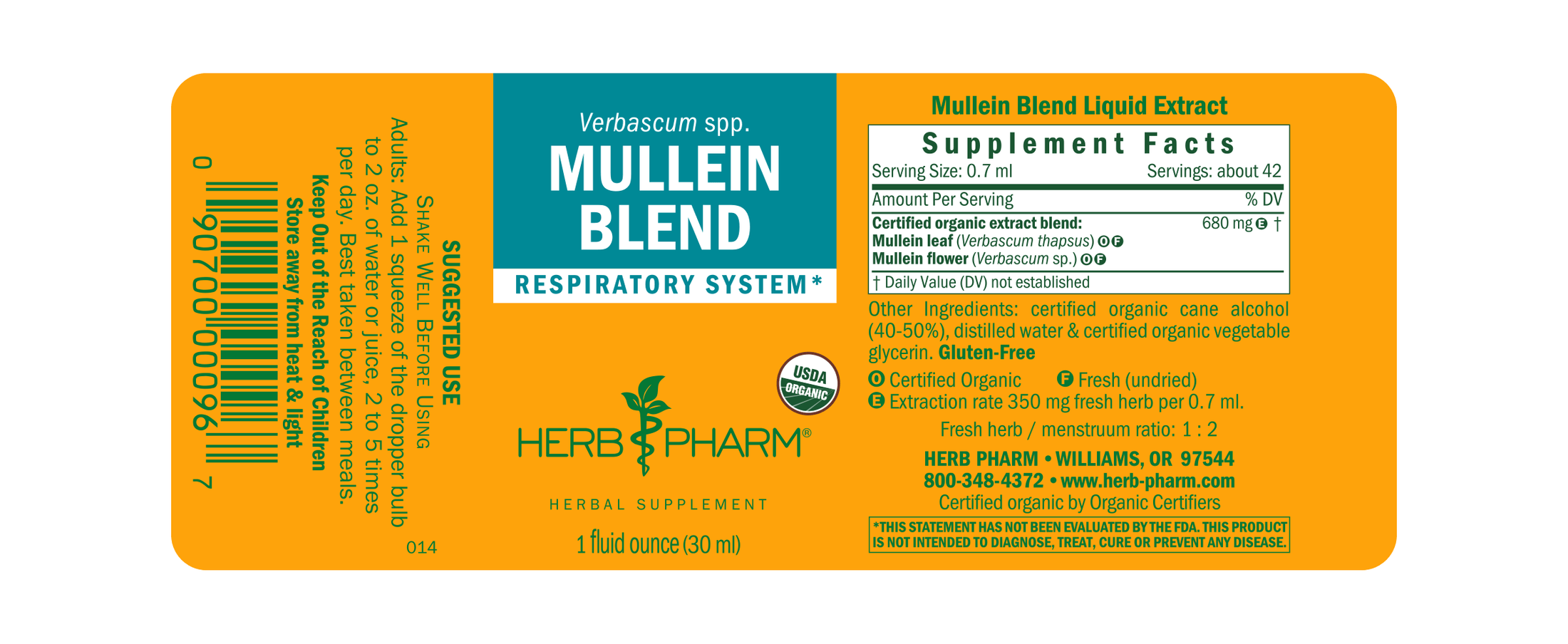 Mullein Blend Liquid Herbal Extract | Herb Pharm