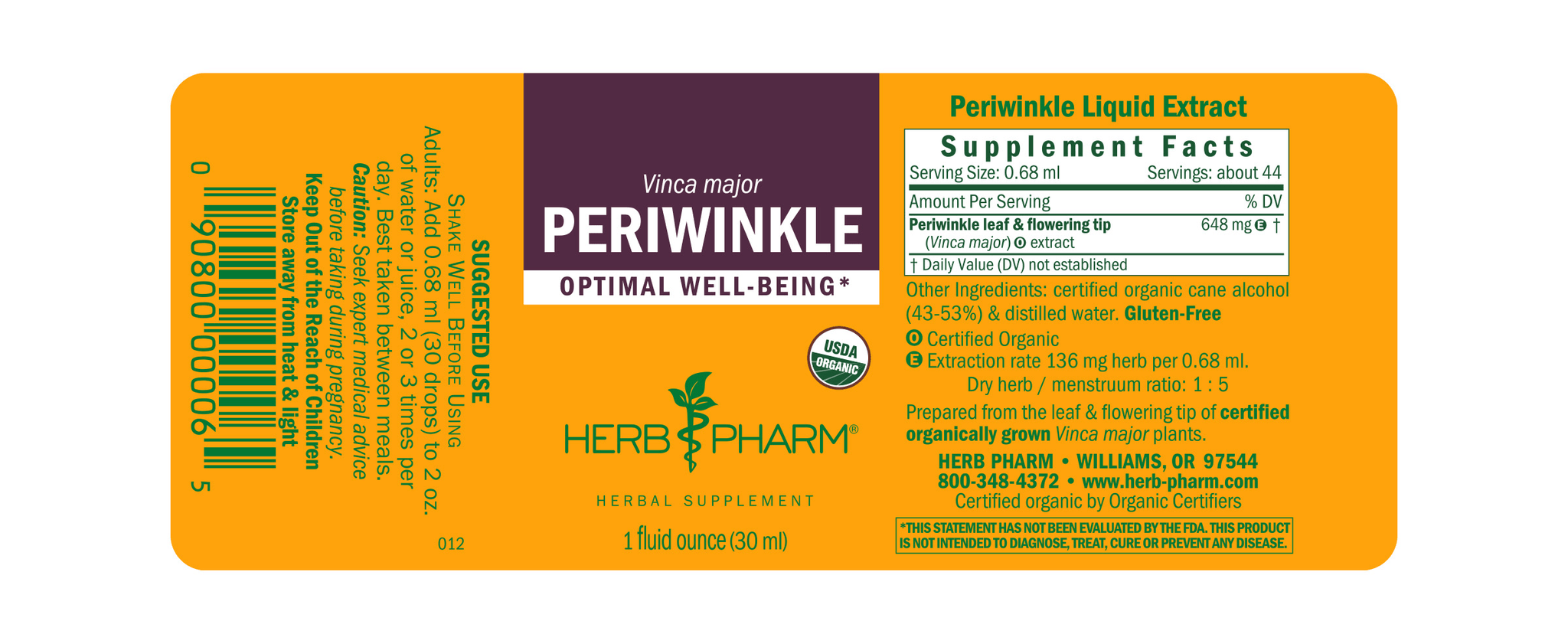 Periwinkle Liquid Herbal Extract | Herb Pharm
