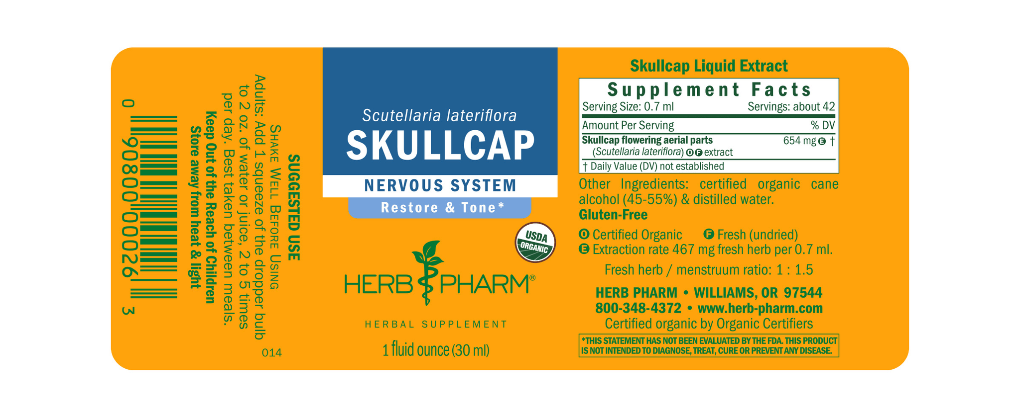 Skullcap Liquid Herbal Extract | Herb Pharm