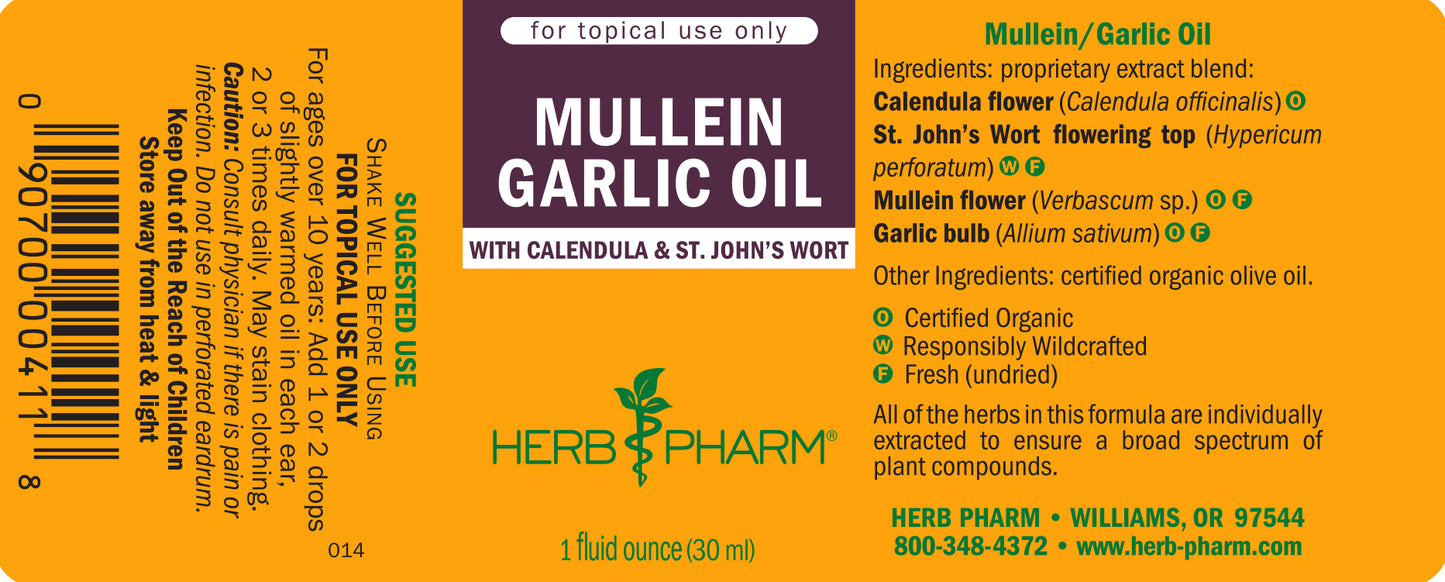 Mullein Garlic Oil, Topical Use | Herb Pharm