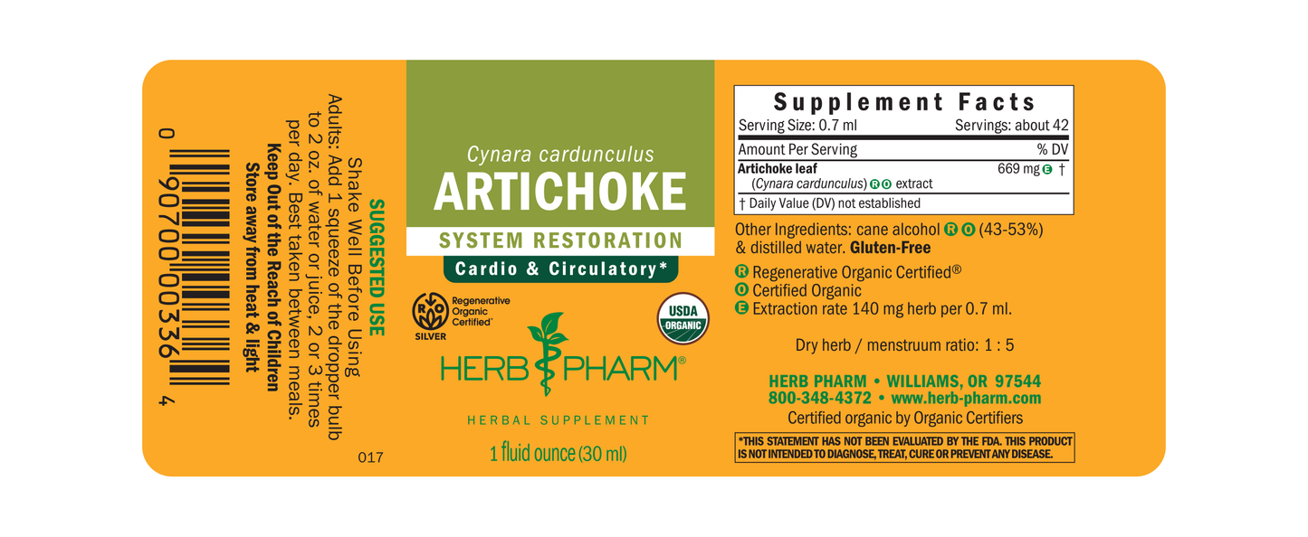 Artichoke Liquid Herbal Extract | Herb Pharm