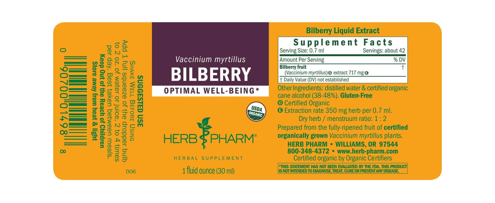 Bilberry Liquid Herbal Extract | Herb Pharm