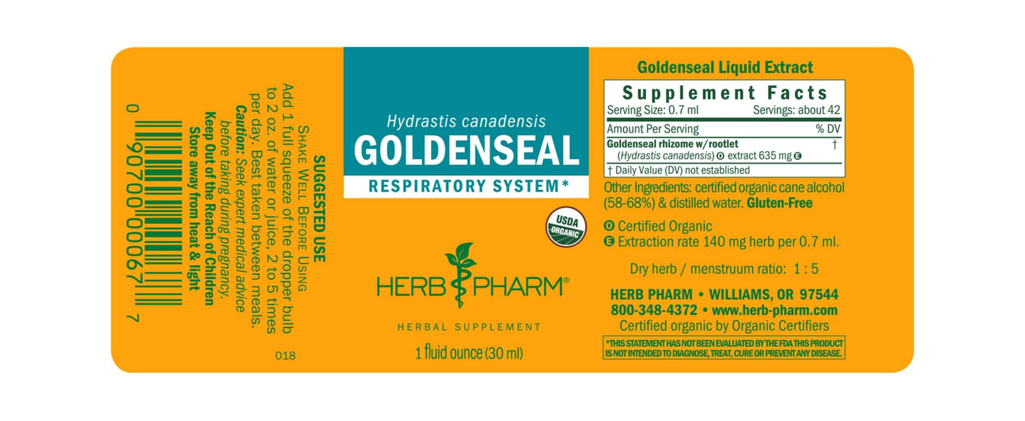 Goldenseal Liquid Herbal Extract | Herb Pharm