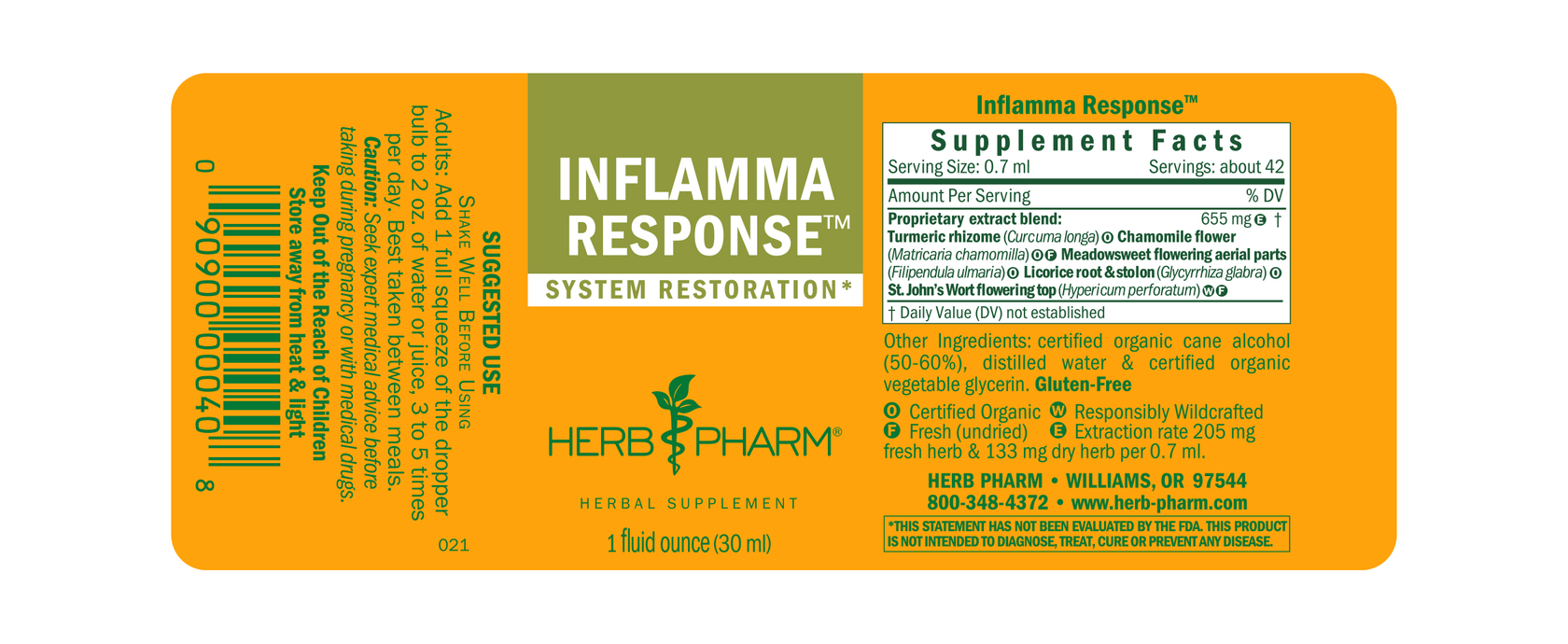 Inflamma Response™ Liquid Herbal Extract | Herb Pharm