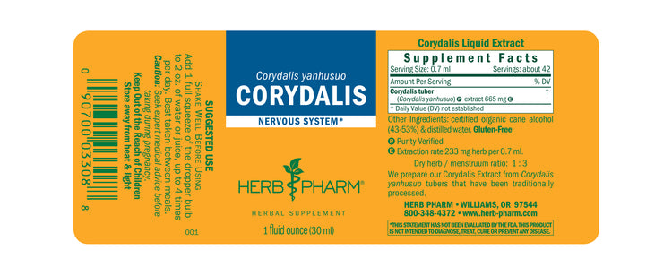 Corydalis Liquid Herbal Extract | Herb Pharm