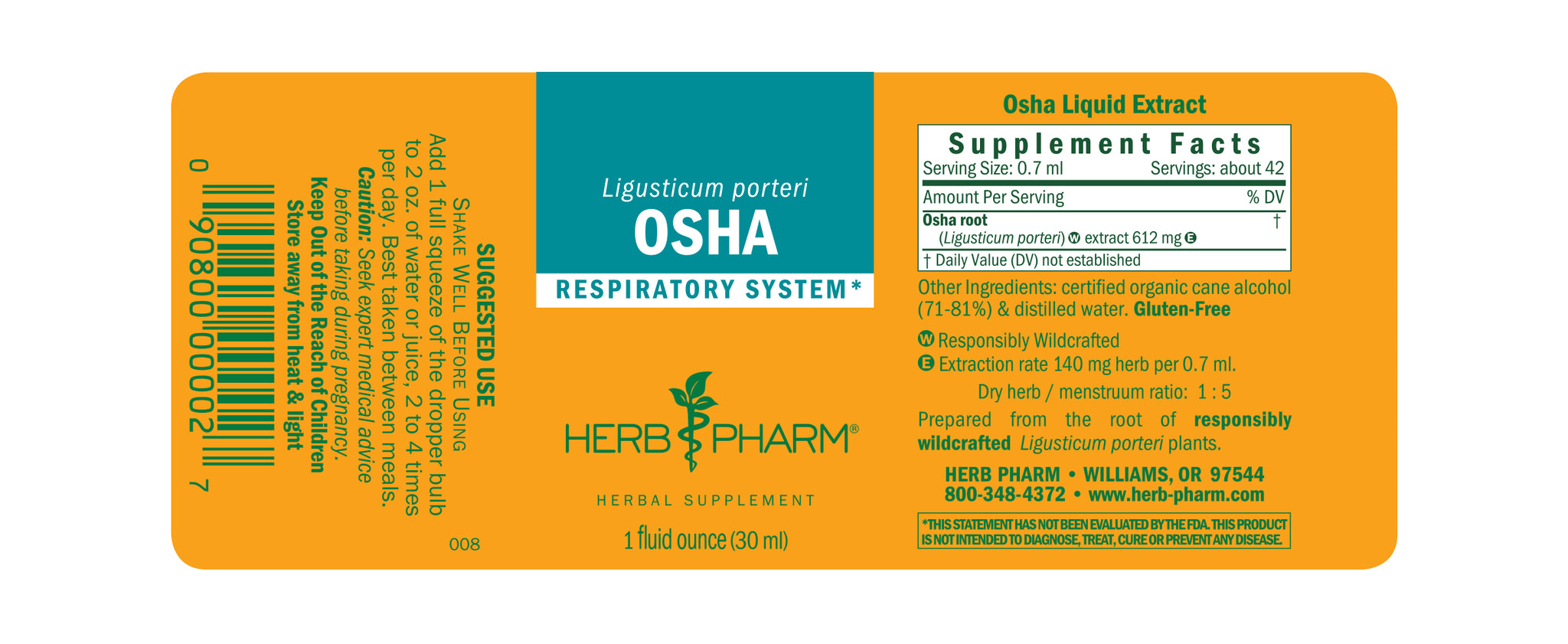 Osha Liquid Herbal Extract | Herb Pharm